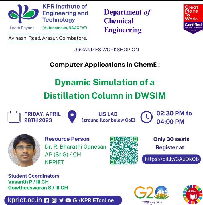 Dynamic Simulation Of A Distillation Column In Dwsim Kpr Institute Engineering And Technology 