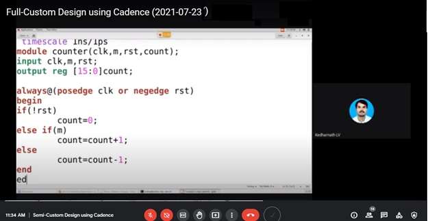 Technical Training on Full Custom Design using Cadence, KPR Institute ...