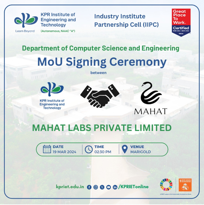 MOU SIGNING CEREMONY, KPR Institute Engineering and Technology ...